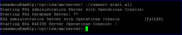 RSA Authentication Manager Administration Server with Operations Console service fails to start ...