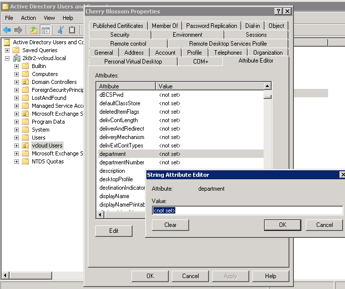 How to update an Active Directory Account Attribute to have no value using an Active Directory ...