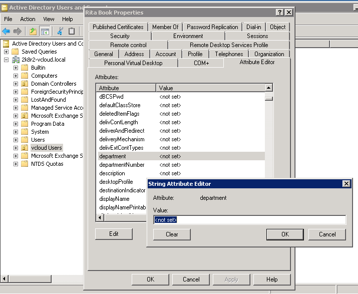 How to update an Active Directory Account Attribute to have no value using an Active Directory ...