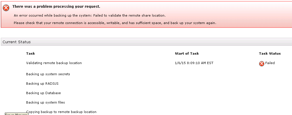 How to configure Network File System (NFS) for backup on RSA Authentication Manager 8.x; error ...