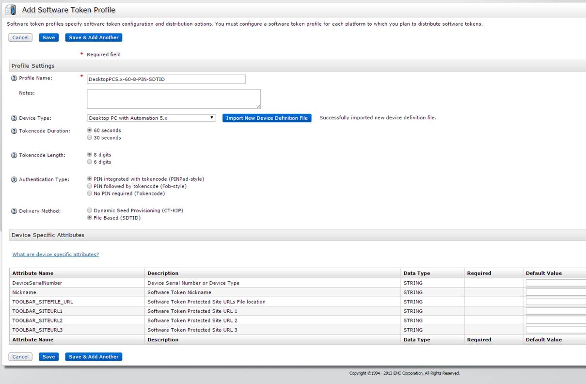 RSA SecurID software token .sdtid file fails to import into RSA SecurID ...