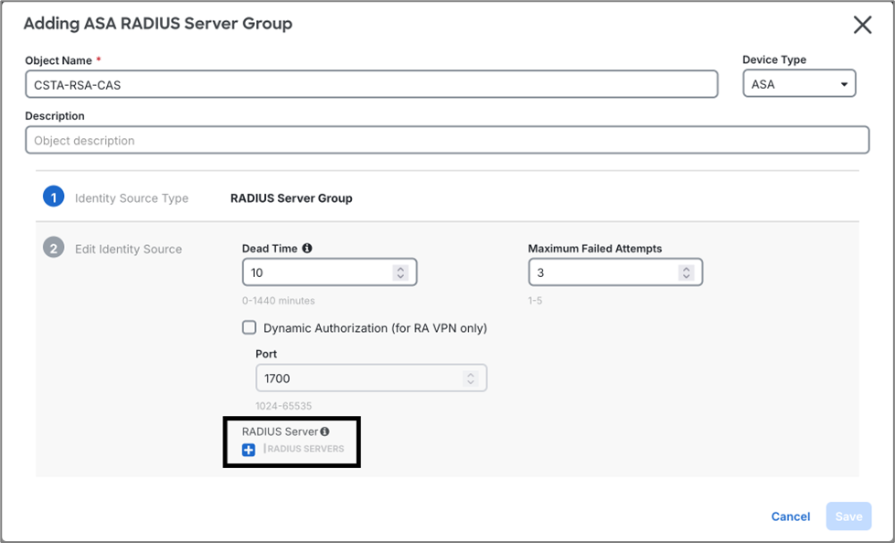 Cisco ASA - RADIUS Configuration with Cloud Authentication Service ...