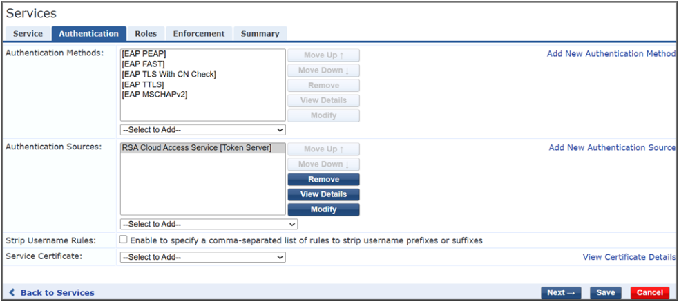 HPE Aruba ClearPass - RADIUS Configuration with Cloud Access Service ...